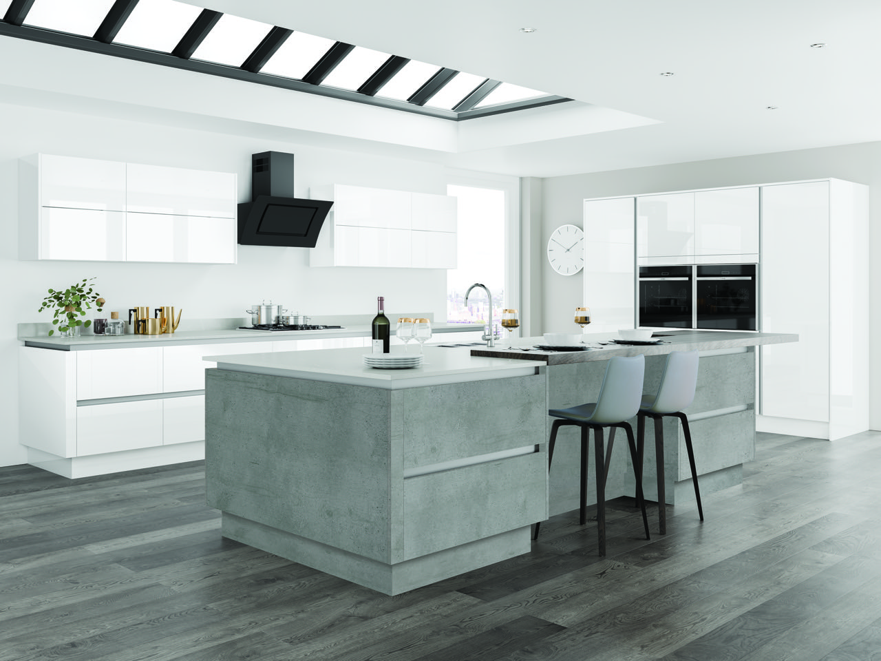 White - Concrete - Regal Kitchens in Chelmsford, Essex